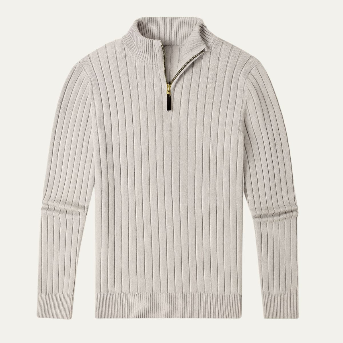 Men’s Ribbed Quarter Zip Sweater - Warm Knit Stand Collar Pullover ...