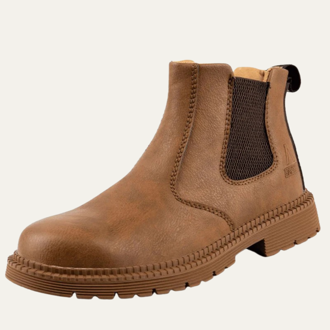Men’s Distressed Chelsea Boots – Rugged Lug Sole Pull On – VogeLuxe