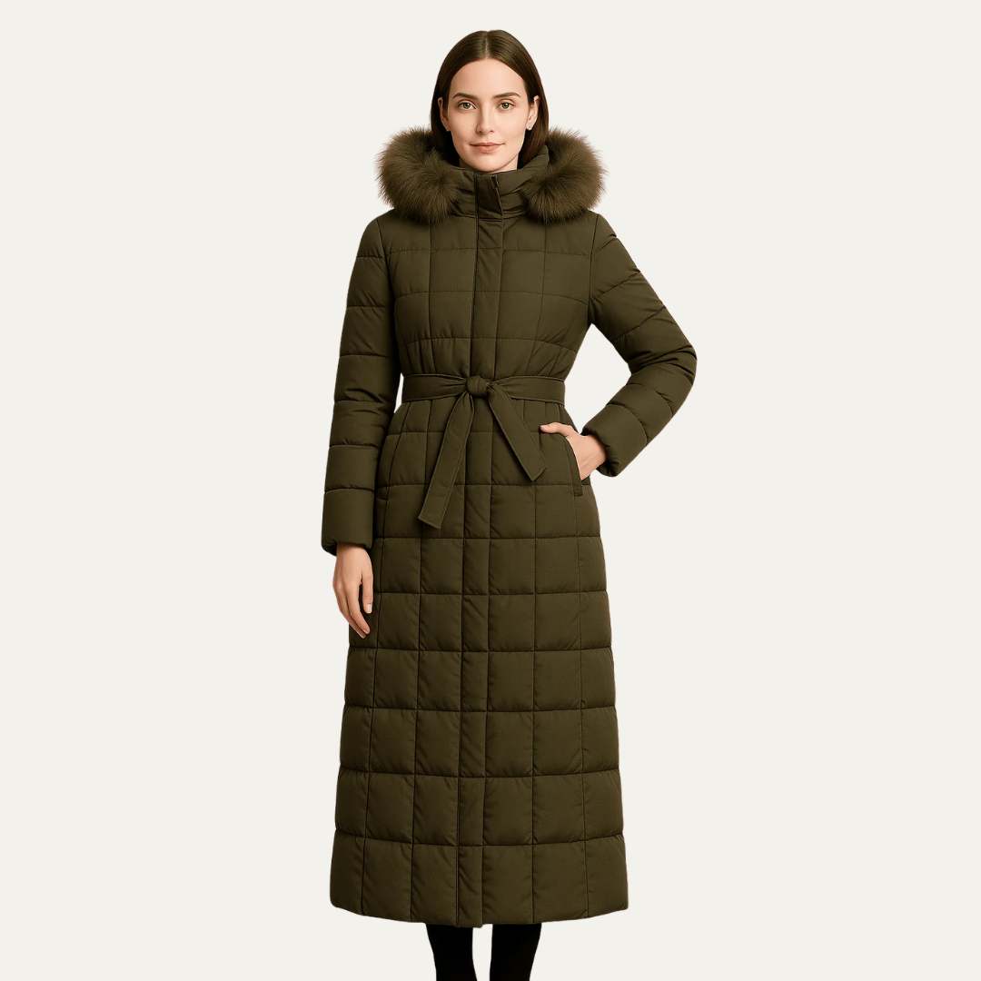 Women’s Full-Length Puffer Coat Warm Winter Jacket – VogeLuxe