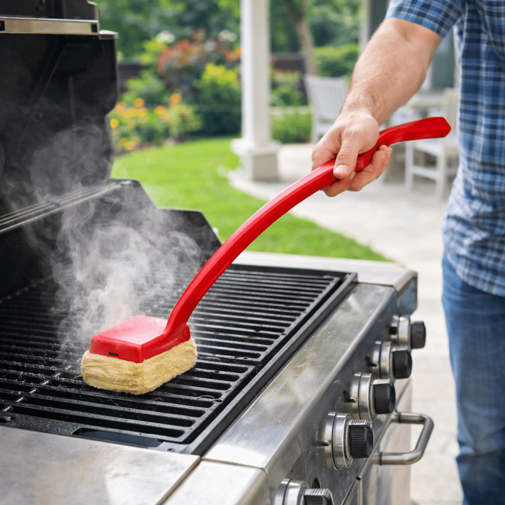 Grill Brush Bristle Free Steam Cleaner Heat Safe Long Handle – VogeLuxe