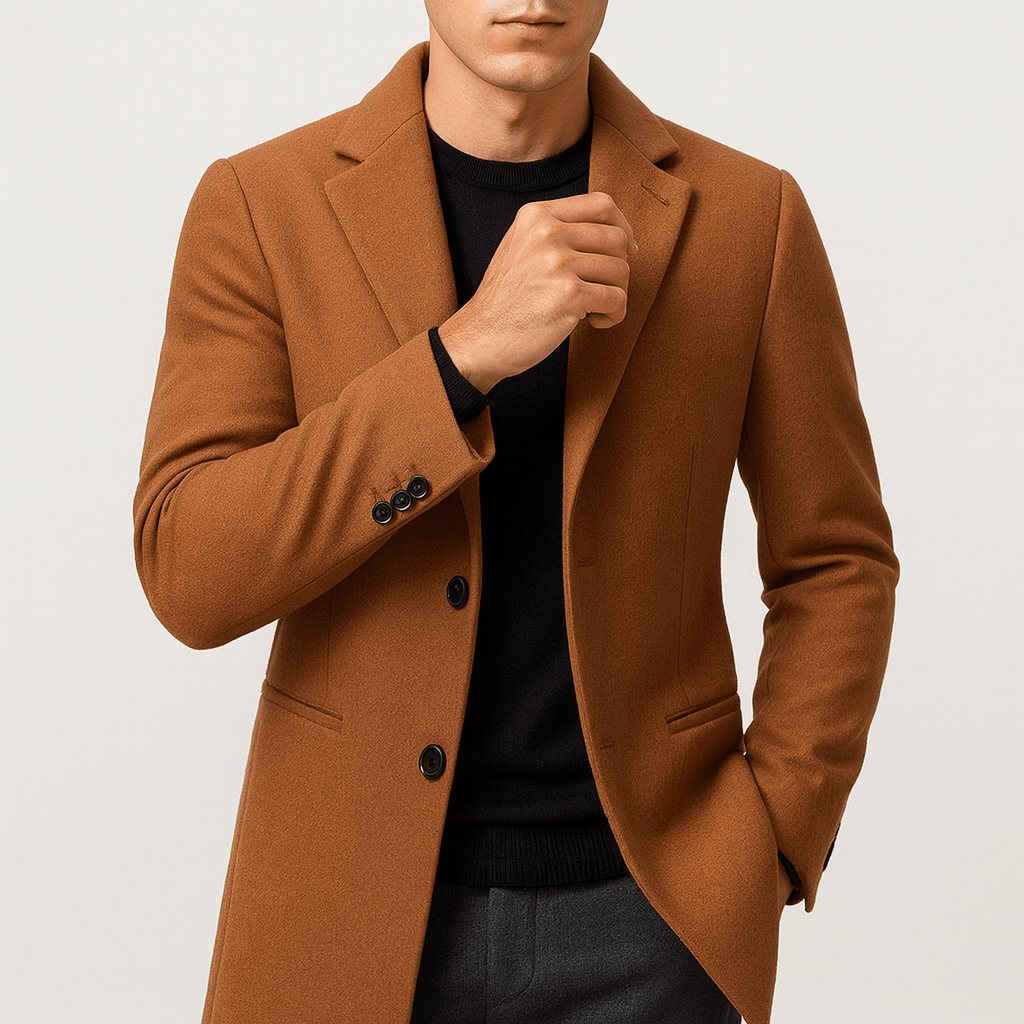 Men’s Wool Topcoat for Winter Elegance and Formal Style – VogeLuxe