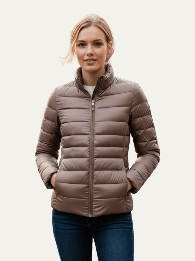 Women’s Slim Fitted Puffer Jacket – Lightweight Winter Coat – VogeLuxe